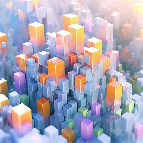 Premium Photo 3d Render Of Abstract Landscape Extending Cubes Exploration