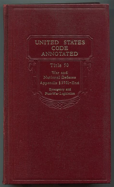 United States Code Annotated Title 50 War And National Defense Appendix 1501 End Emergency