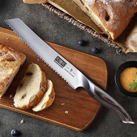 Hoshanho Cuchillo De Pan De 8 Pulgadas Cuchillo Dentado De Acero