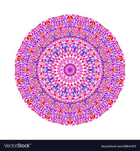 Geometrical Round Abstract Colorful Floral Vector Image