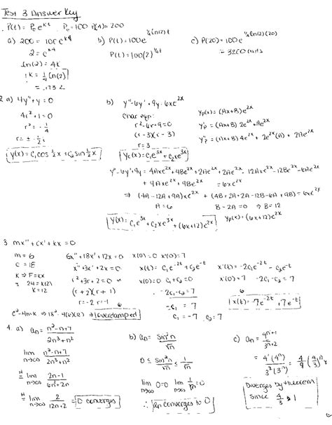 Test 3 With Answer Key Calculus Ii Ma 241 Docsity