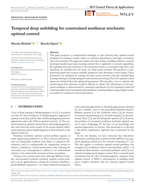 (PDF) Temporal deep unfolding for constrained nonlinear stochastic ...
