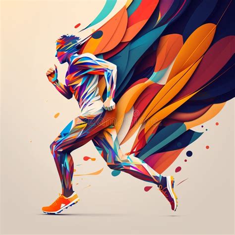 Running A Dynamic And Energetic Concept Image Stock Illustration