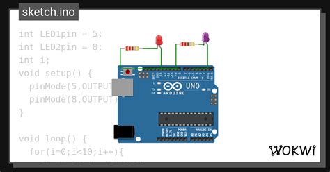 Blinking 2 Leds Wokwi Esp32 Stm32 Arduino Simulator