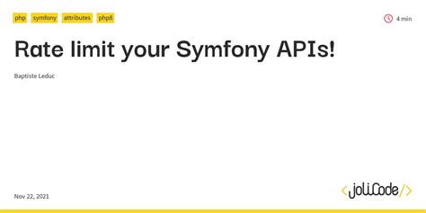 rate limit your symfony apis jolicode