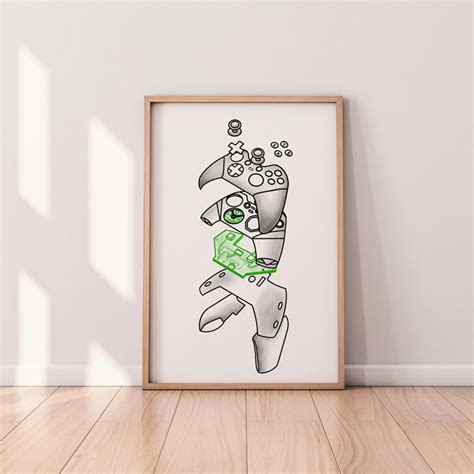 Controller Exploded View Gaming Poster Game Controller Etsy