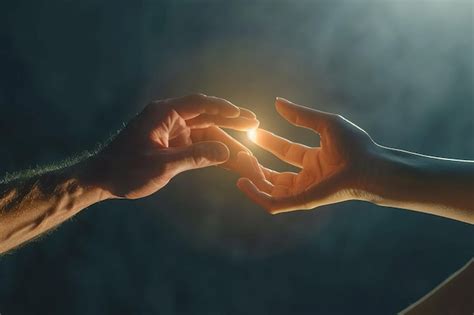 Premium Photo Two Hands Reaching Out To Touch Each Other With A