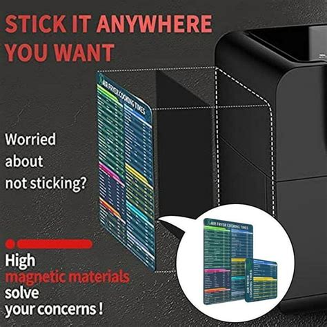 Pitrice Cooker Chart Cookware Magnetic Cheat Sheet Memo Chart Sticker