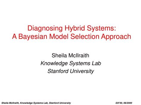 Ppt Diagnosing Hybrid Systems A Bayesian Model Selection Approach