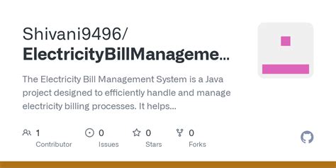 GitHub Shivani ElectricityBillManagement The Electricity Bill Management System Is A Java