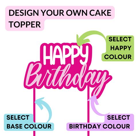 Happy Birthday Cake Topper Design Your Own Pipp Pop