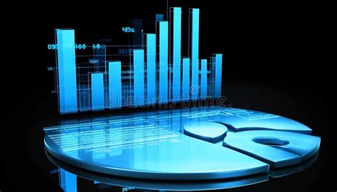 Abstract 3d Chart And Graph On Glossy Disc High Tech Analytics And Data
