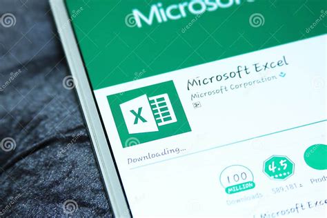 Microsoft Excel Mobile App Editorial Stock Image Image Of Applications