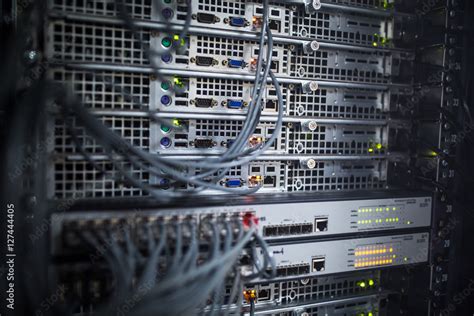 Server Rack Cluster In A Data Center Stock Photo Adobe Stock