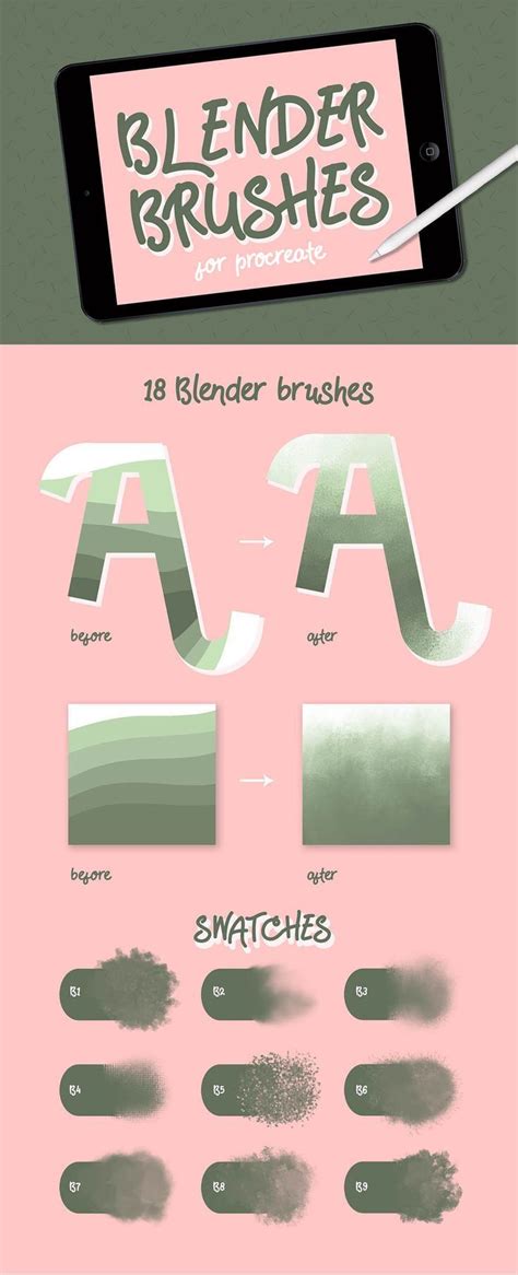 Blender Brushes For Procreate Blend And Smudge Set Of 30 Brushes