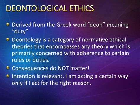 Deontological Ethical Theory