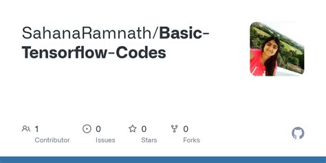 Github Sahanaramnathbasic Tensorflow Codes