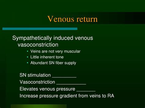 PPT V E N O U S RETURN PowerPoint Presentation Free Download ID 5124594