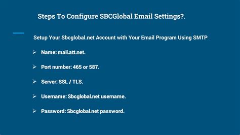 PPT How To Configure Email Settings For Sbcglobal Net PowerPoint Presentation