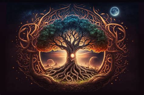 Tree Of Life Yggdrasil Norse Mythology Center Of Universe Sacred Source Of The Planet Life
