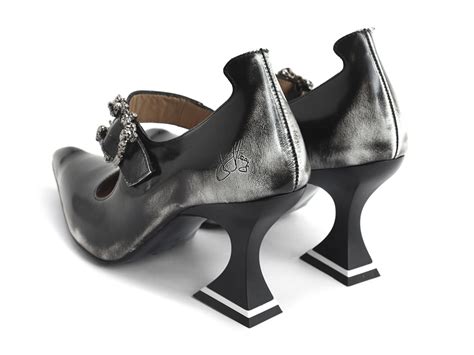 Odette Black And White Pointed Toe Mary Jane Heel Fluevog Shoes