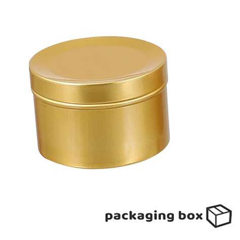 gold rounded tin boxes packaging box