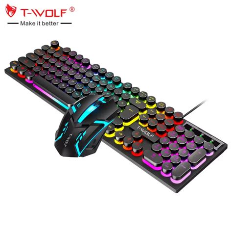 Combo Of Gaming Mouse And Keyboard T WOLF TF RGB LED Backlight USB Mechanical Gaming