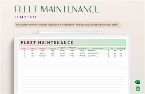 free maintenance plan templates editable and printable
