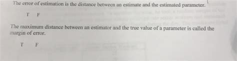 solved the error of estimation is the distance between an