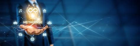 premium photo metaverse technology concept blockchain man touching