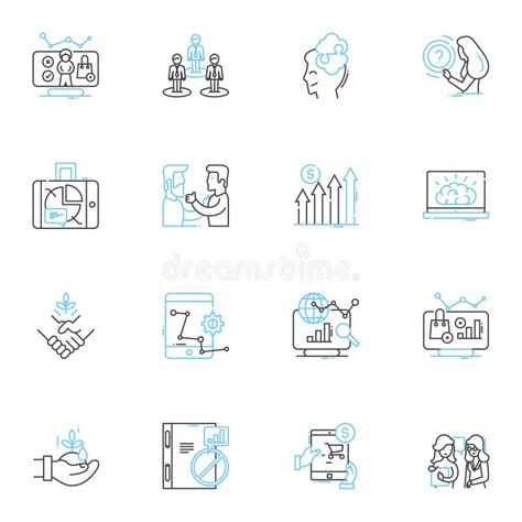 Numbers And Visuals Linear Icons Set Counting Addition Subtraction