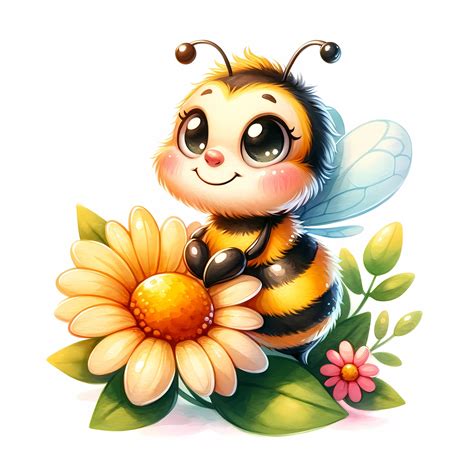 Cute Bee Clipart Bundle Cartoon Bees Card Making Digital Download