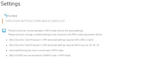 SonicOS Device Settings