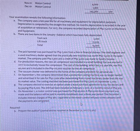Solved Problem 7 A Transcript Of The Companys Machinery