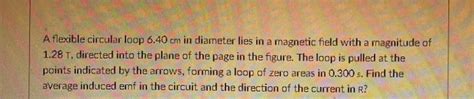 solved a flexible circular loop 6 40 cm in diameter lies in
