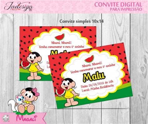 Convite Da Magali Para Editar Mixwhite Net