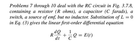 Solved Problems Through Deal With The RC Circuit In Chegg