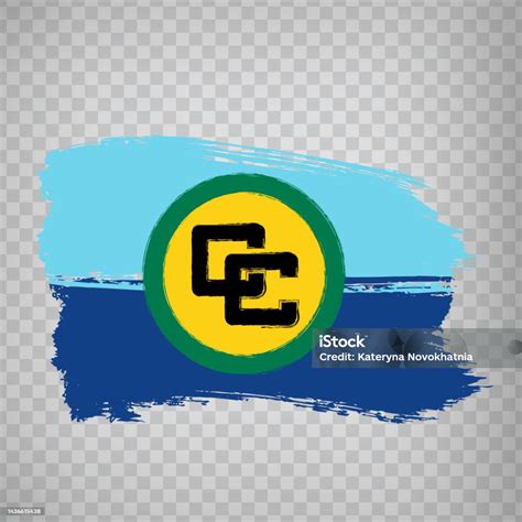 플래그 카리브해 커뮤니티 브러시 스트로크 배경 투명한 배경에 카리브해 커뮤니티의 국기 귀하의 웹 사이트 디자인 응용 프로그램 Ui Eps10 0명에 대한 스톡 벡터 아트 및