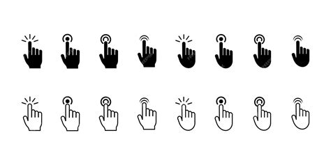 premium vector hand click vector icon set on white background
