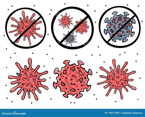 Viruses Of Different Shapes And Dna Molecule Stock Illustration Cartoondealer Com