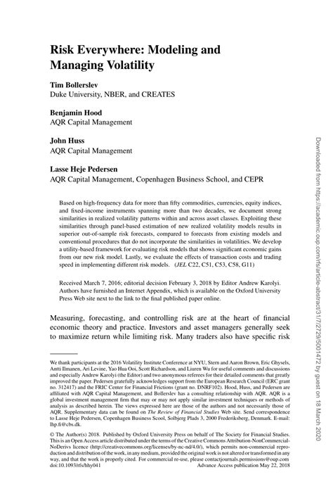 Pdf Risk Everywhere Modeling And Managing Volatility