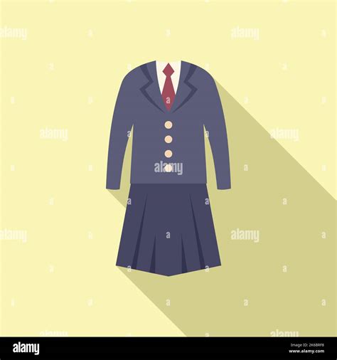 Uniform Icon Flat Vector Suit Fashion Back Female Stock Vector Image