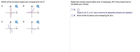 Solved Which Of The Functions Below Are Increasing For All