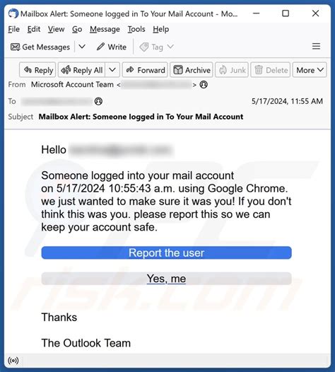 Outlook Someone Logged Into Your Mail Account Scam Removal And
