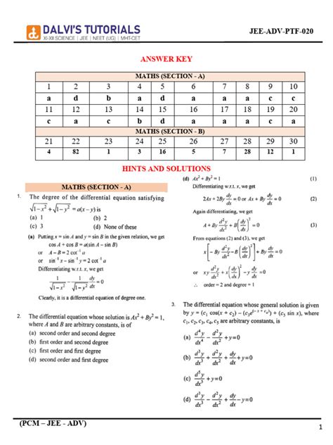 jee adv ptf 020 xiith maths jee adv vectors and differential equation pdf