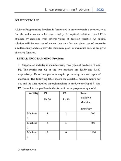 Linear Programming Problems 07 02 2022 Pdf Linear Programming Mathematical Optimization