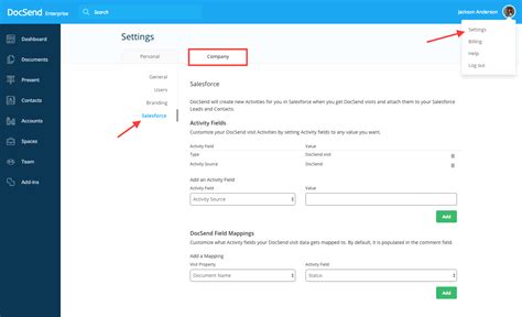 Salesforce Activity Field Mapping Docsend Help Center