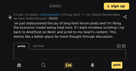 Reply On Should Stacker News Be More Media Focused Stacker News ~bitcoin