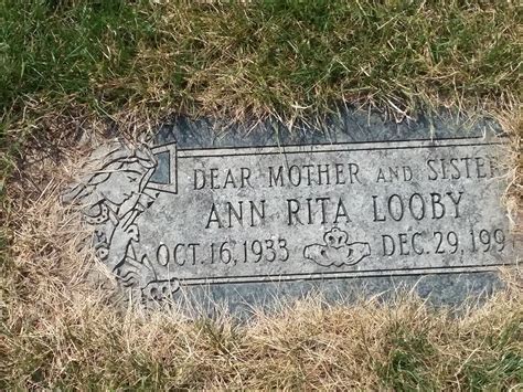 Ann Rita Joyce Looby 1933 1997 Find A Grave Memorial