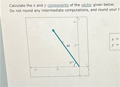 Solved Calculate the x ﻿and y ﻿components of the vector | Chegg.com